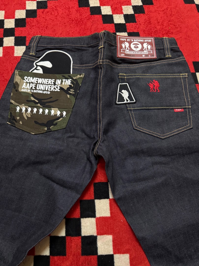 Aape By A Bathing Ape Selvedge Jeans, Men's Fashion, Bottoms, Jeans on ...