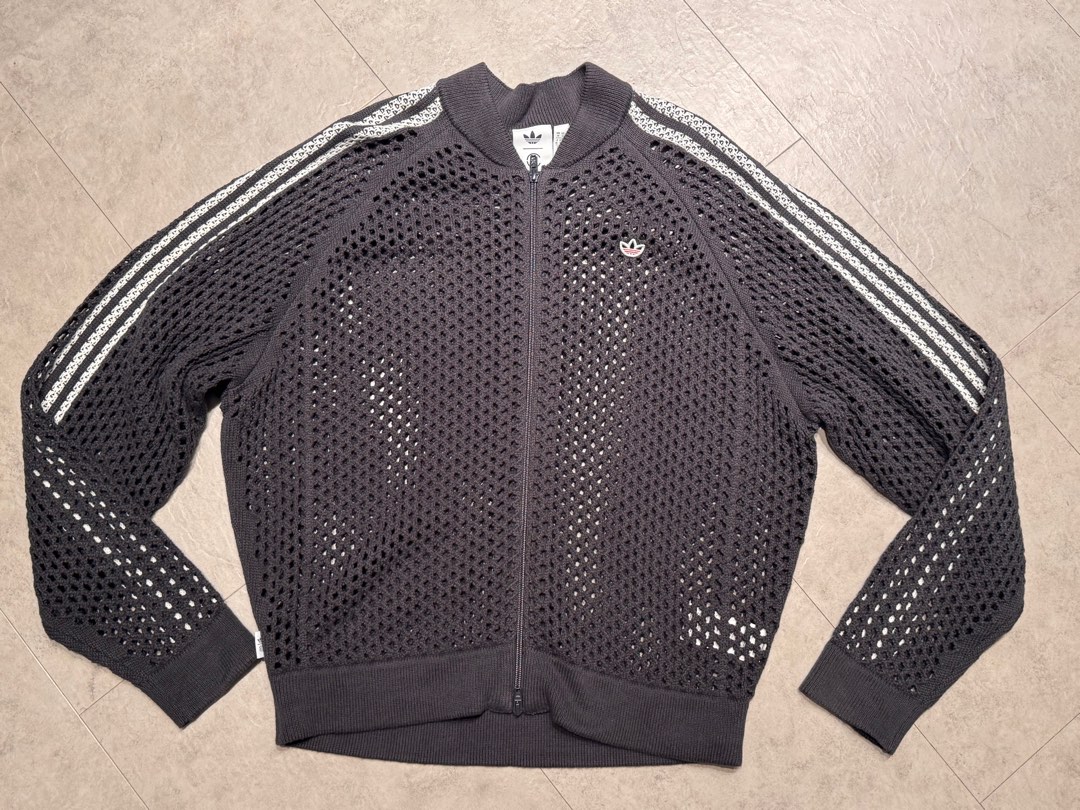 Adidas Edison Chen CLOT crochet black zip jacket SIZE M, Men's Fashion ...