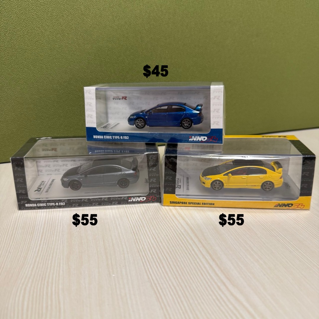 Authentic Mint Inno64 Blue Honda Civic Type-R FD2R Blue, Grey Mugen RR ...