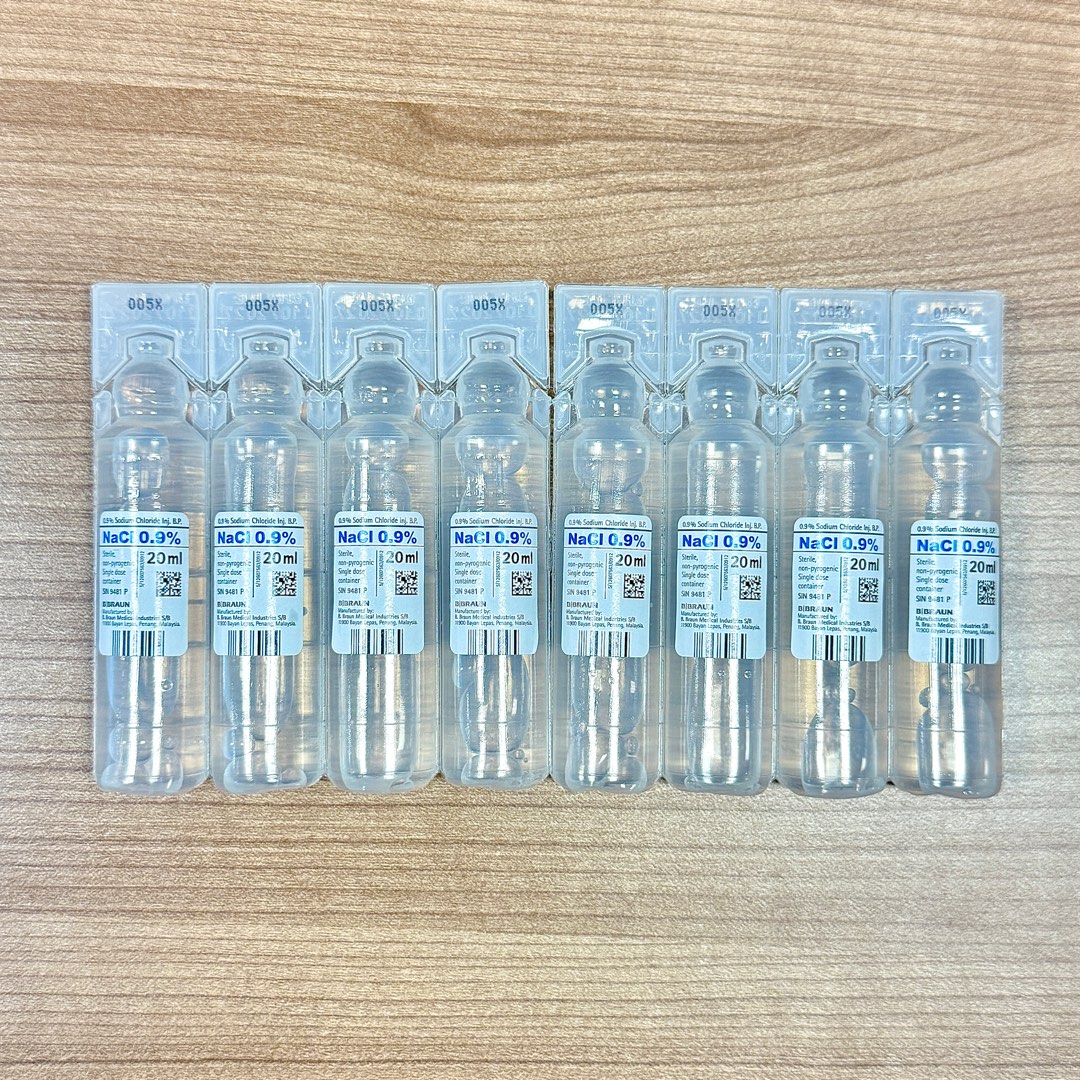 [BRAND NEW] B. BRAUN 0.9% Sodium Chloride (NaCl) Injection B.P. 20ml [8 ...