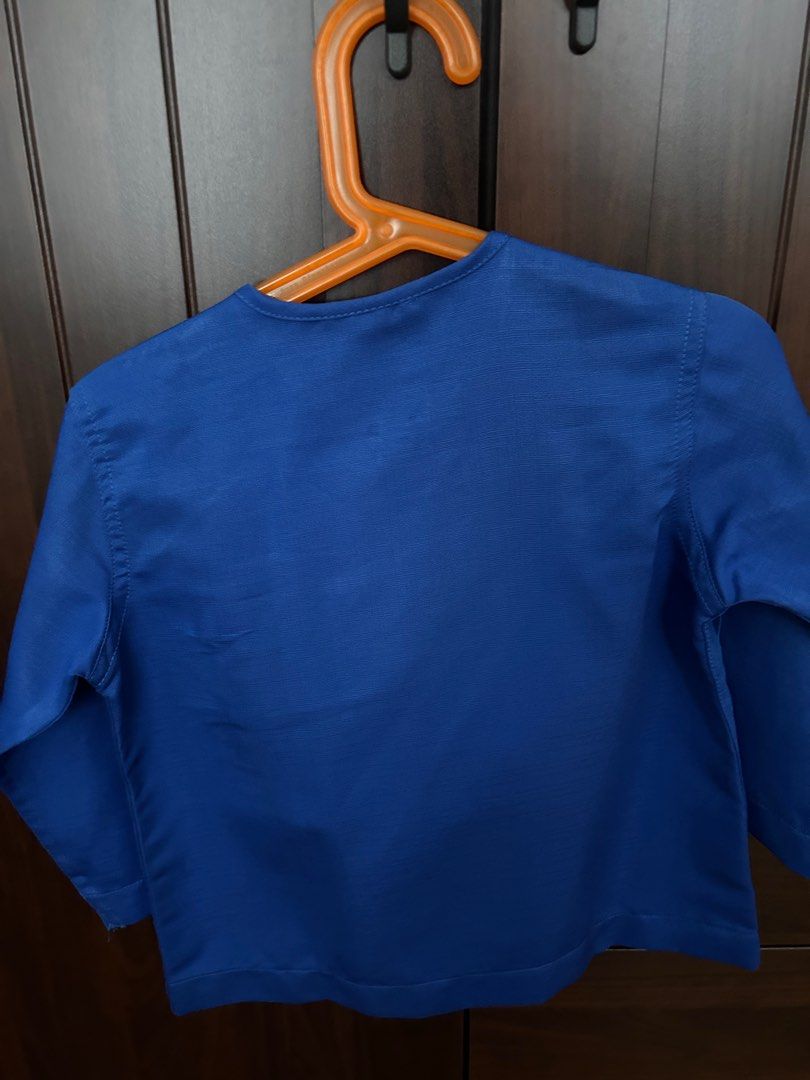 Baju Melayu Biru, Babies & Kids, Babies & Kids Fashion on Carousell