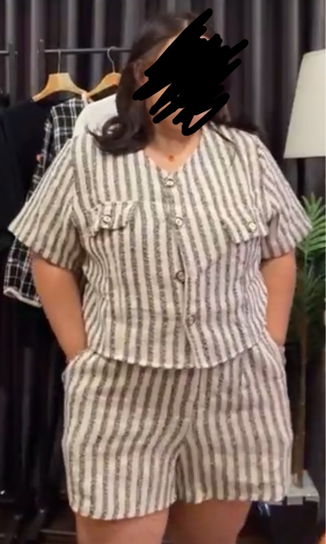 Bangkok Plus size Tweed Coords, Women's Fashion, Dresses & Sets, Sets ...