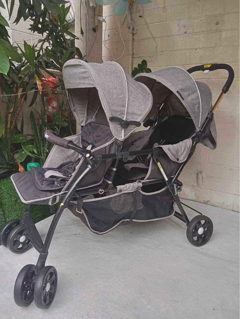 Besrey stroller lightweight tandem both with canopy reclinable twin duo ...