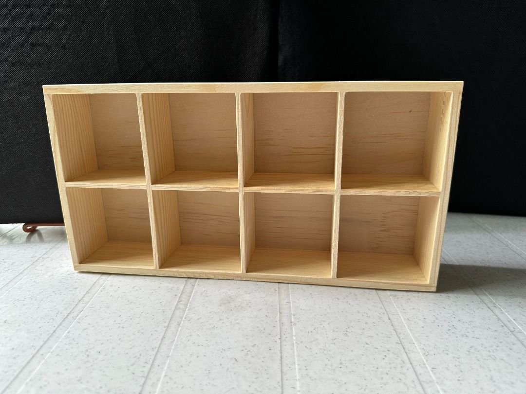 Brand New eight compartments wooden box rack for stickers art shop mini ...