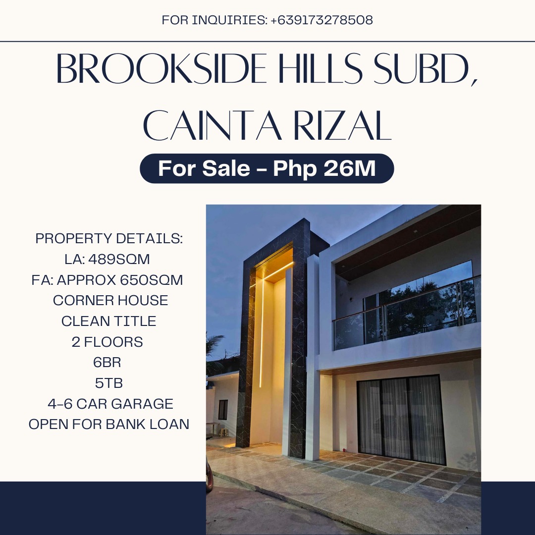 brookside hills subd, cainta rizal 2storey corner house with 6br 5tb ...