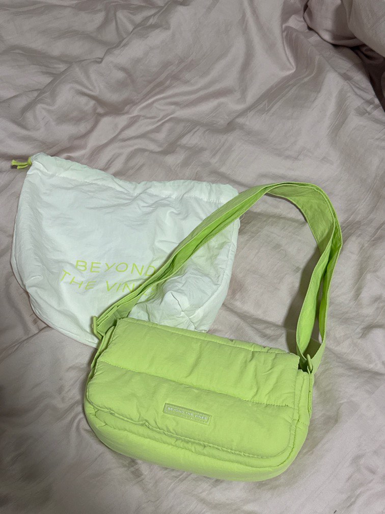 BTV pocket poofy bag pale lime, Women's Fashion, Bags & Wallets, Cross ...