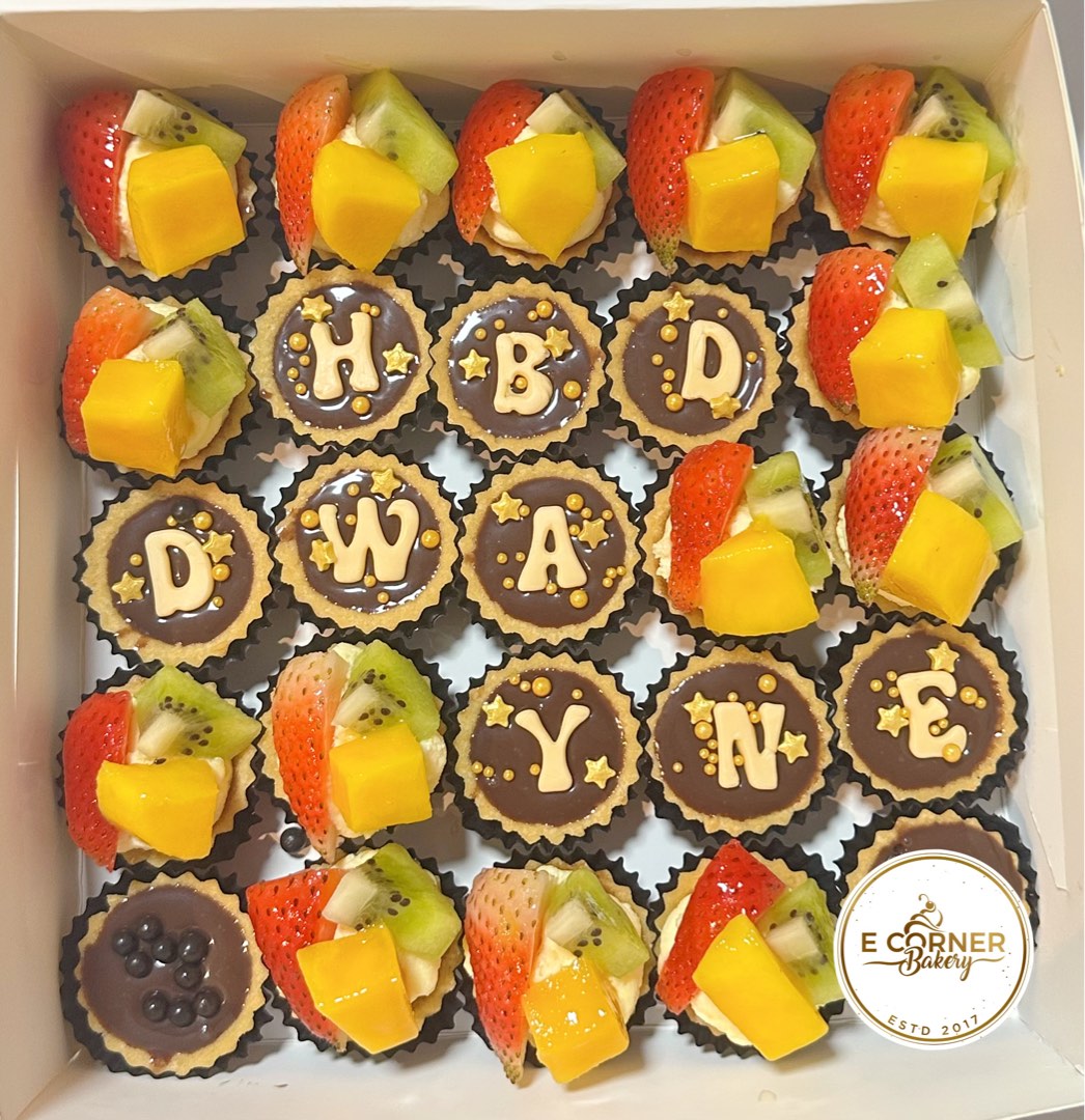 Customised wording tarts, Food & Drinks, Homemade Bakes on Carousell