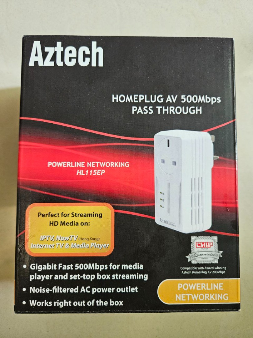 Free Aztech HL115EP Homeplug Pass Through, Computers & Tech, Parts ...
