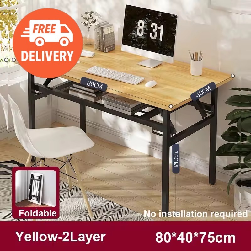 [FREE DELIVERY] Folding Computer Desk Table | Foldable Study Writing ...
