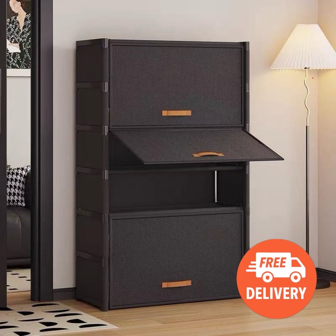 [FREE DELIVERY] Large Stackable Shoe Cabinet | Modern Foldable Shoe ...