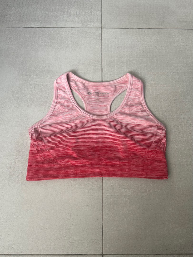 GIORDANO Pink Ombre Sports Bra, Fesyen Wanita, Pakaian Wanita, Atasan ...