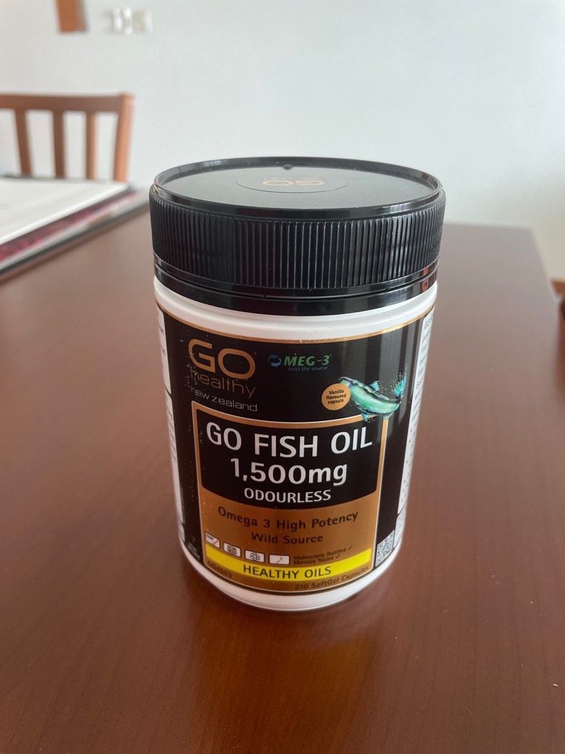 Go Healthy Fish oil 1500mg 210 capsules, Health & Nutrition, Health ...