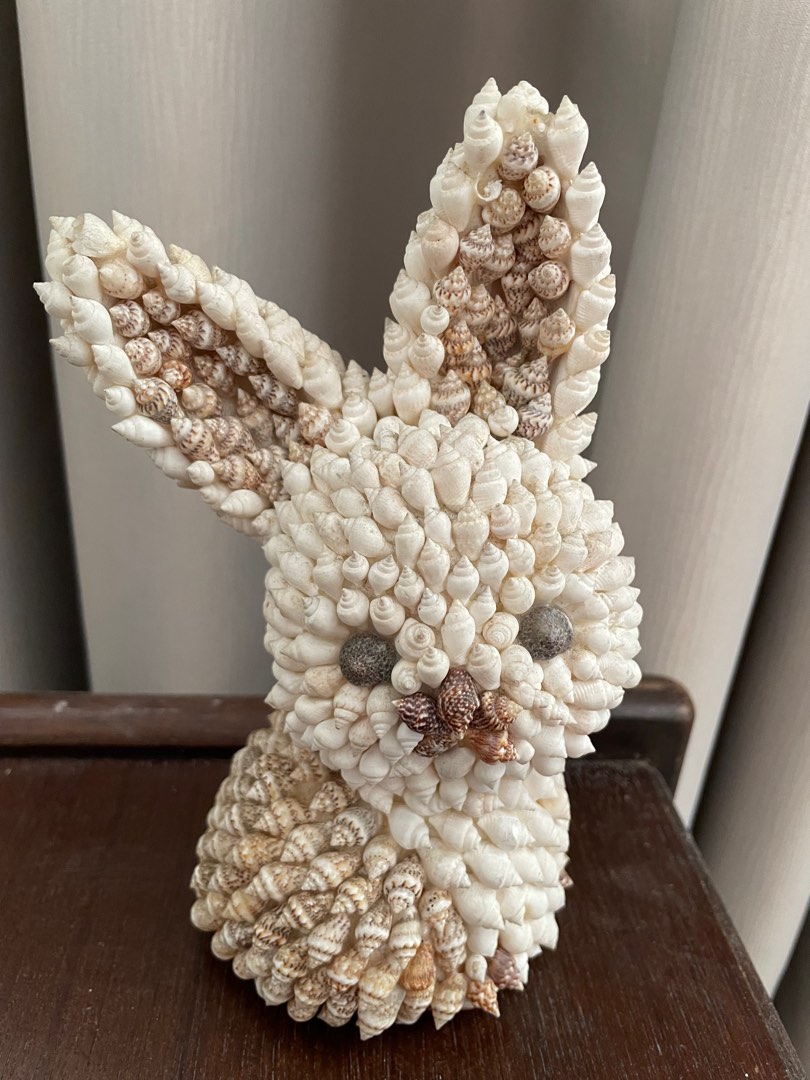 Handcrafted mini seashells rabbit display, Furniture & Home Living ...