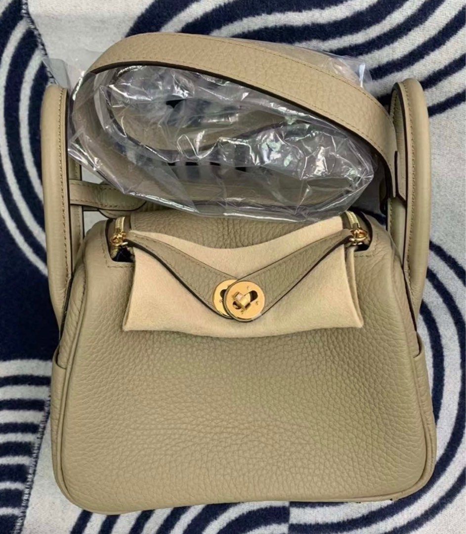 Hermes Mini Lindy Beige Marfa Stamp W, Luxury, Bags & Wallets on Carousell