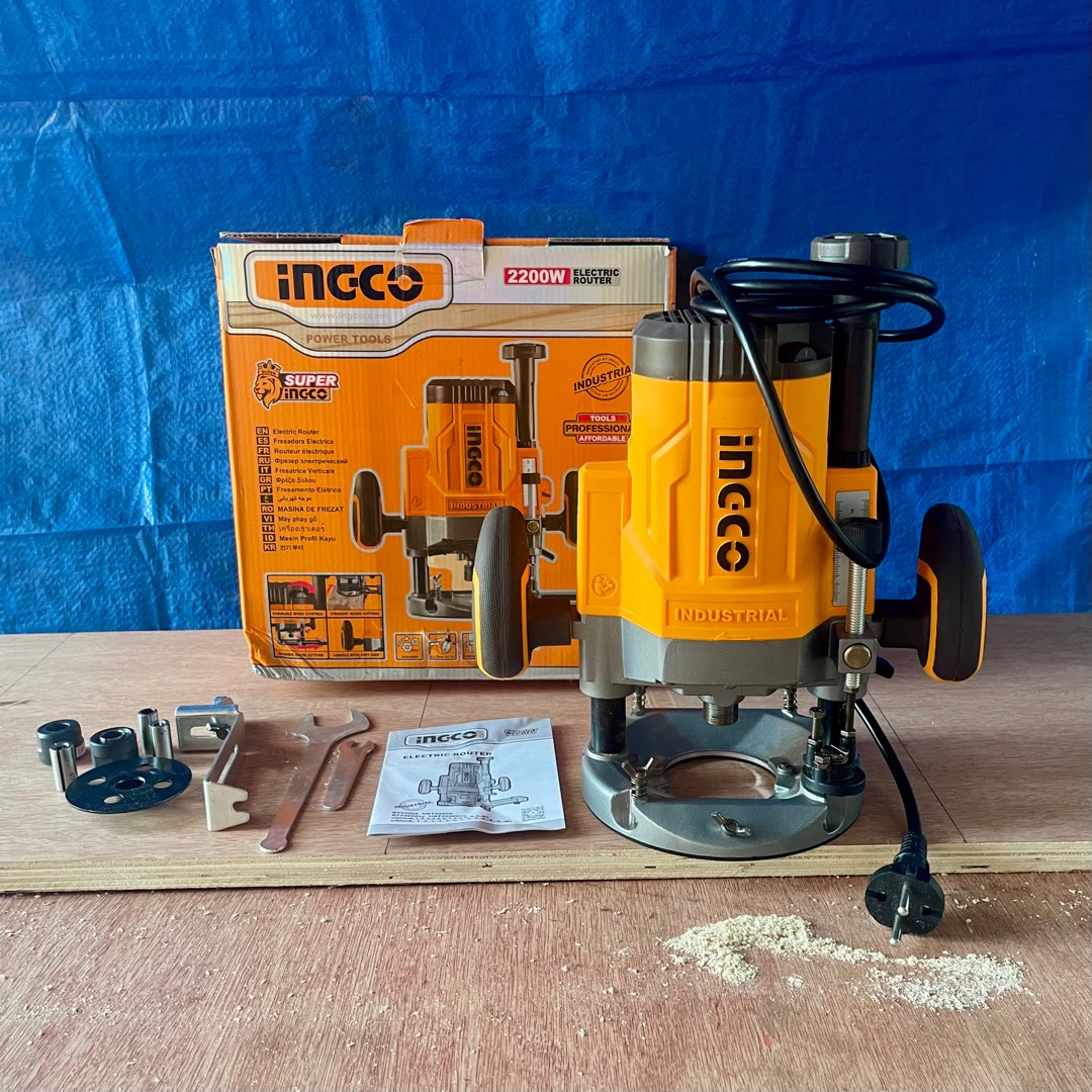 Ingco Industrial Electric Plunge Router/ Trimmer and Ingco 12pcs 1/2 ...