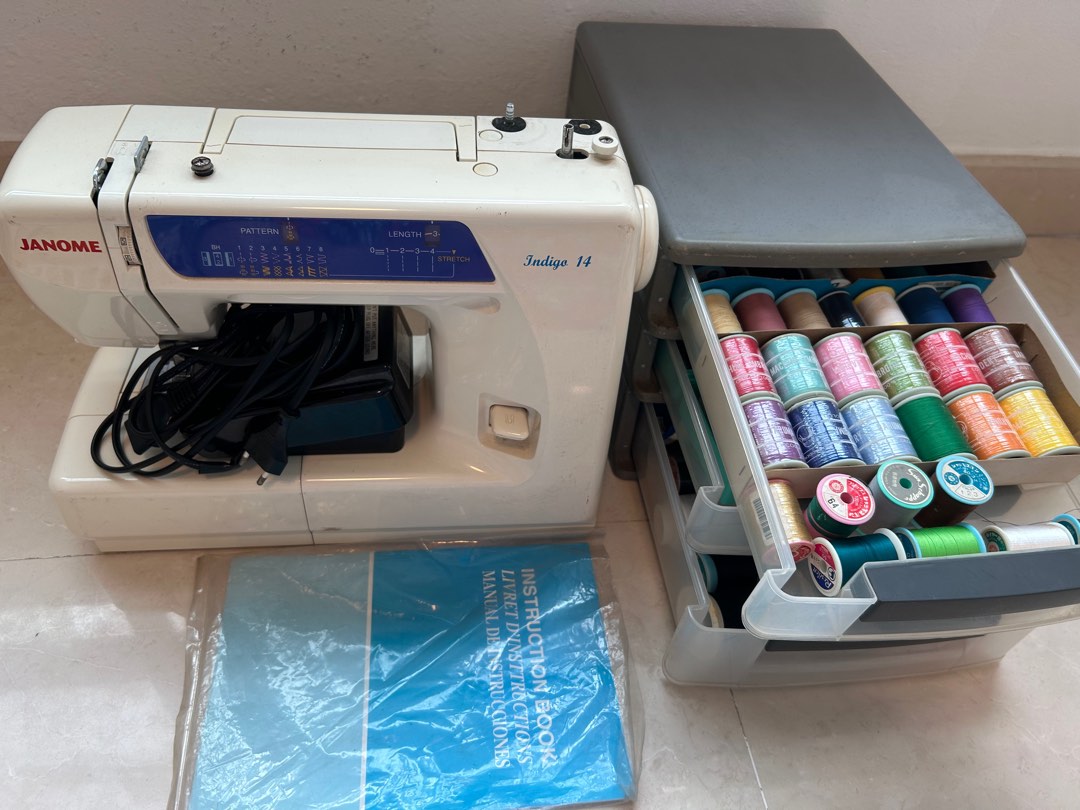 JANOME Sewing machine and Sewing Thread Box Set Colorful, Hobbies & Toys, Stationery & Craft ...