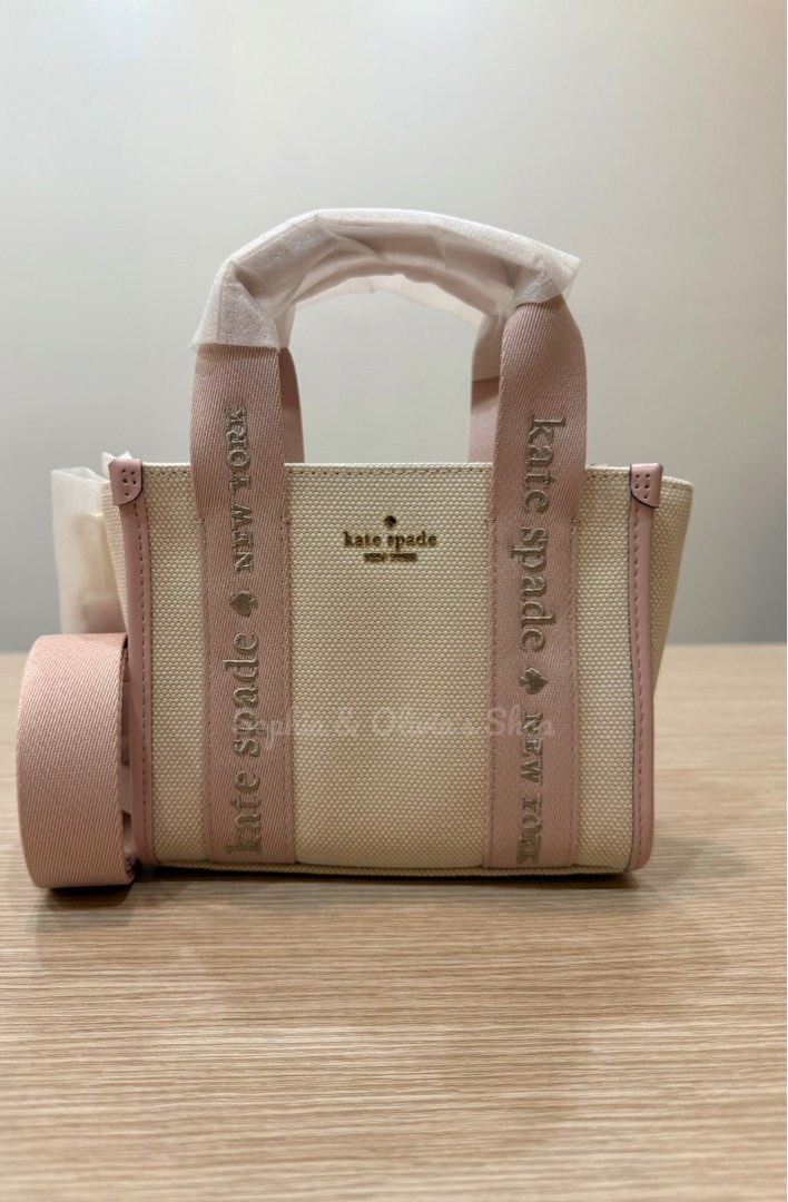Kate Spade Kip Mini Canvas Tote in Rose Smoke, Luxury, Bags & Wallets ...