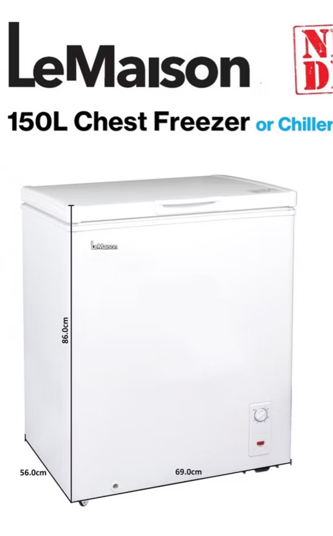 LeMaison 150L Chest Freezer, TV & Home Appliances, Kitchen Appliances ...