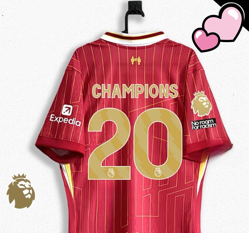 Liverpool 24/25 EPL Champions Jersey 20 Title Record On The Perch YNWA ...