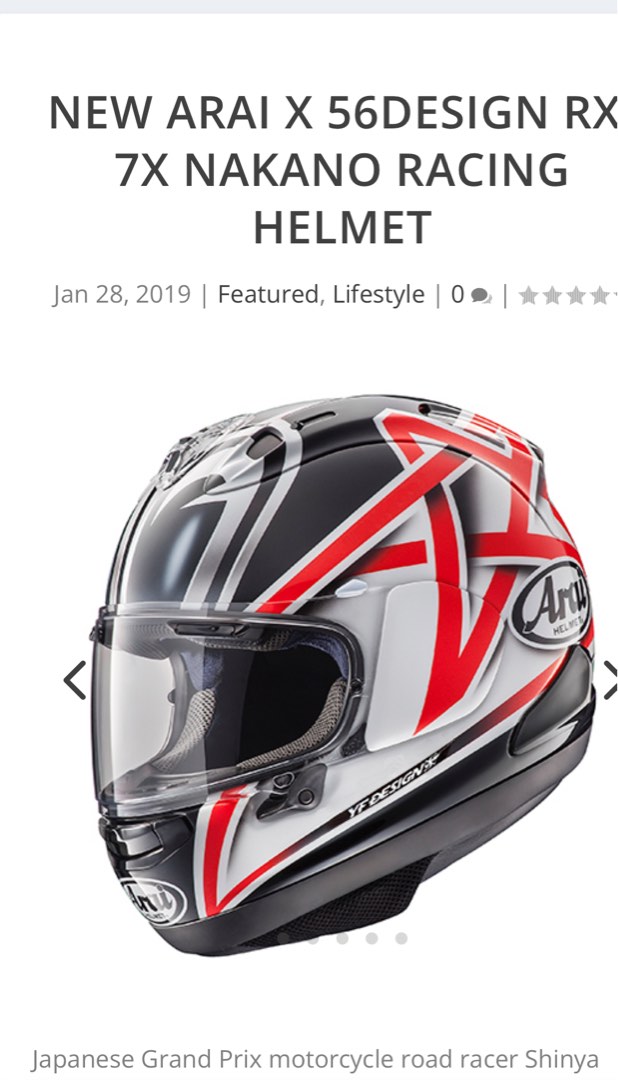 NEW ARAI X 56DESIGN RX-7X NAKANO STAR RACING HELMET SIZE (L ...