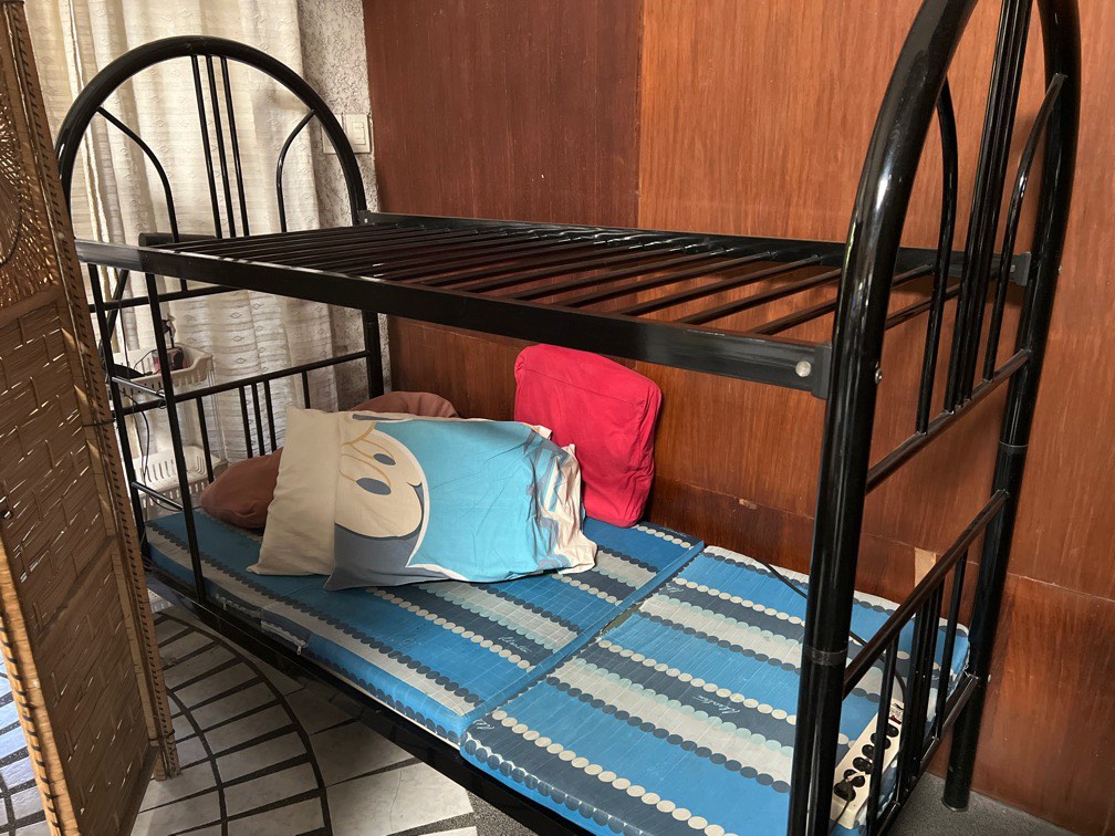 Double deck (Thick) Metal black BED Frame - solid and heavy duty ...