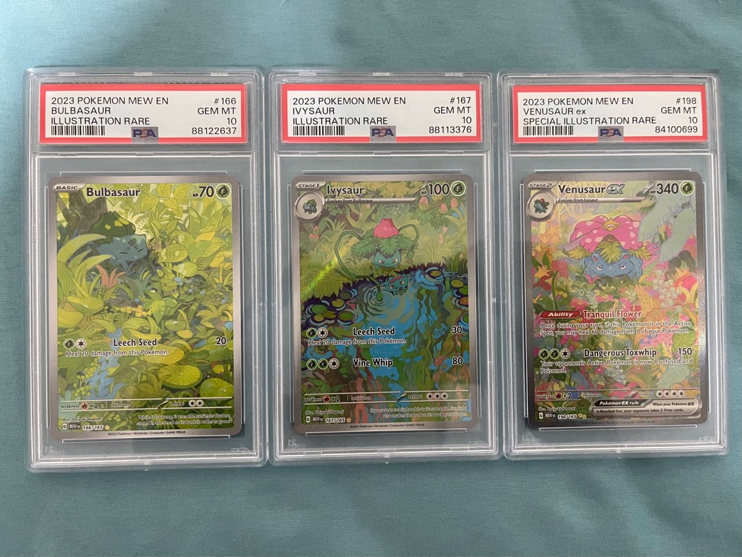 [PSA 10] Bulbasaur IR #166, Ivysaur IR #167 & Venusaur ex SIR - 2023 ...
