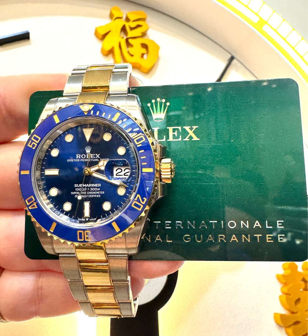 Rolex 126613lb submariner date TT blue dial, Luxury, Watches on Carousell