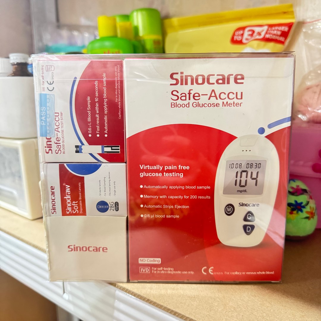 Sinocare Safe-Accu Blood Glucose monitor & 50pcs Test Strips & 50pcs ...