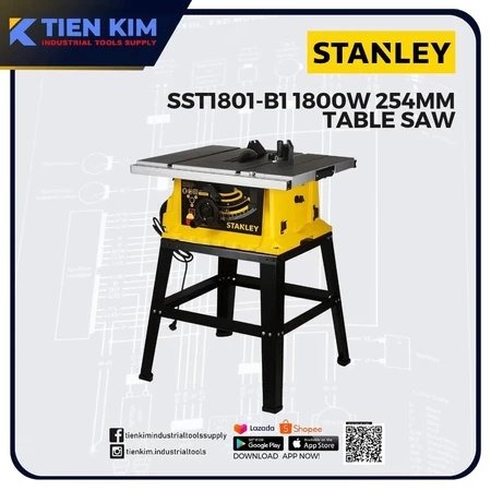 Stanley SST1801 1800W 10"/ 254mm Table Saw Machine with Stand ...