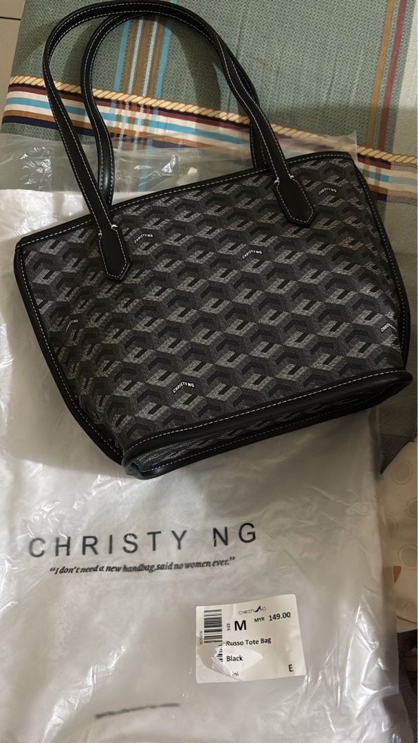 Tas Christy NG Russo Mini Tote Bag Black Original, Fesyen Wanita, Tas ...
