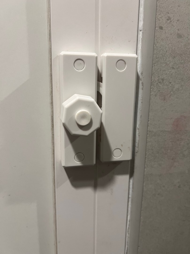 Toilet Door lock. PVC sliding door. HDB toilet, Furniture & Home Living ...