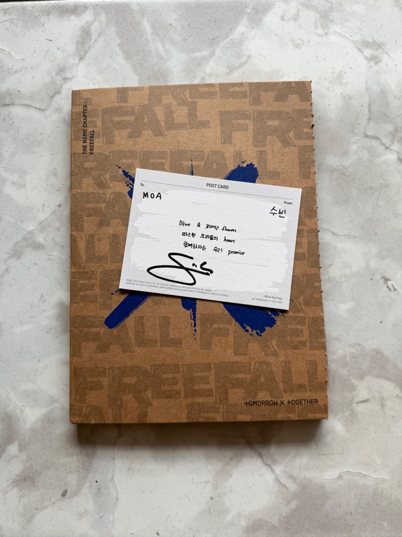 txt soobin signed posted card freefall album, Hobbies & Toys ...