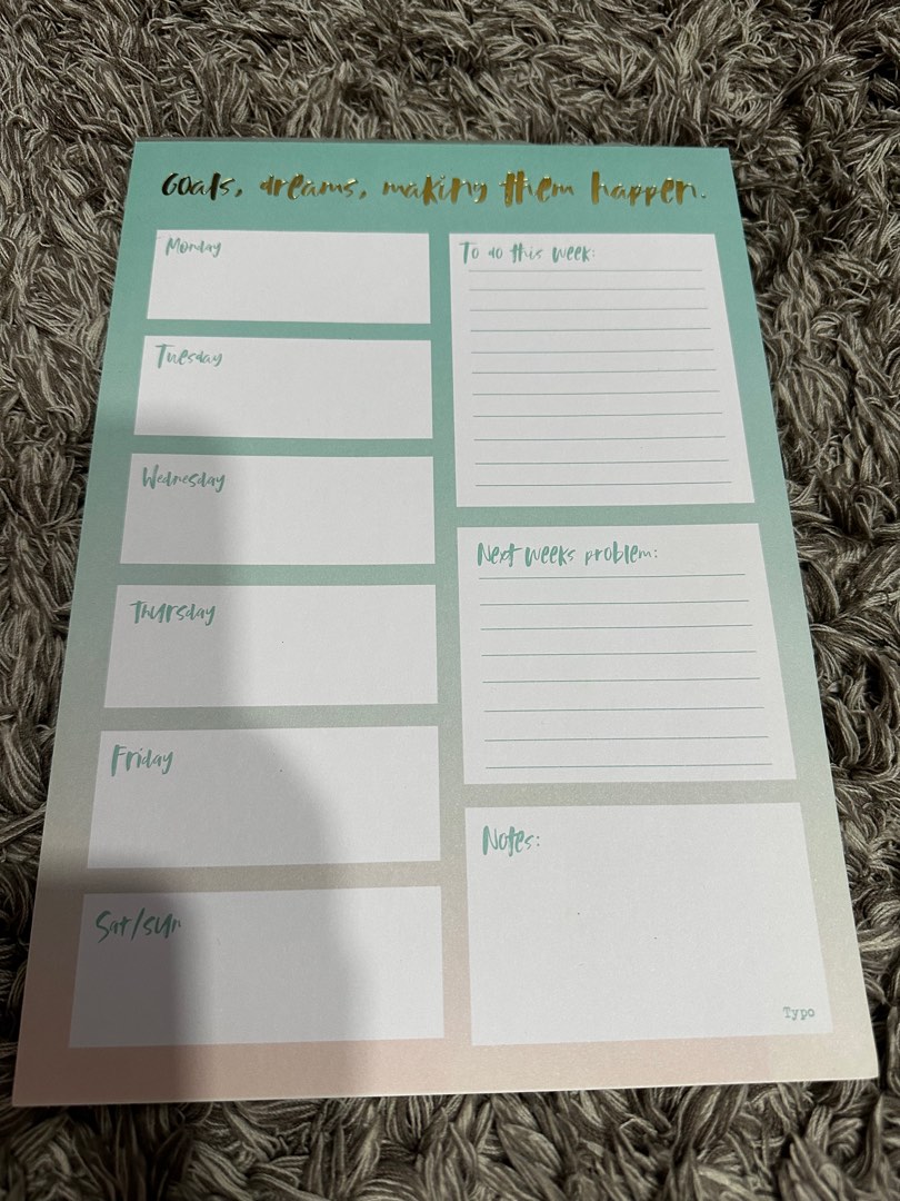Typo A4 Weekly Planner, Hobbies & Toys, Stationery & Craft, Stationery ...