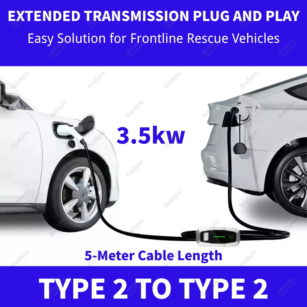 V2V 3.5kw EV Charger Cable Rescue Charging Cable Car to Car Extended ...