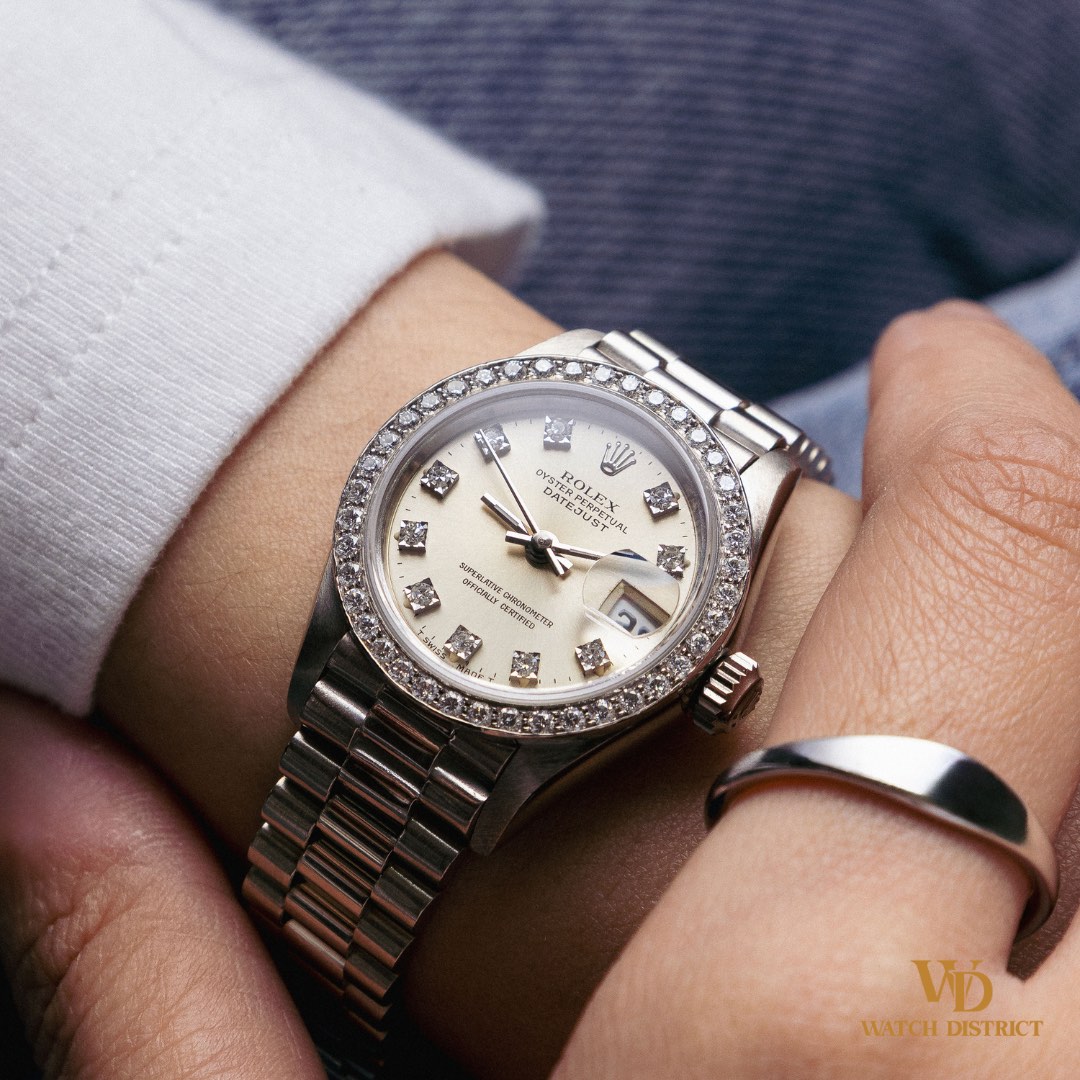 2024 RSC Serviced 1984 26mm Rolex Full White Gold Datejust 69139 10-Pt ...