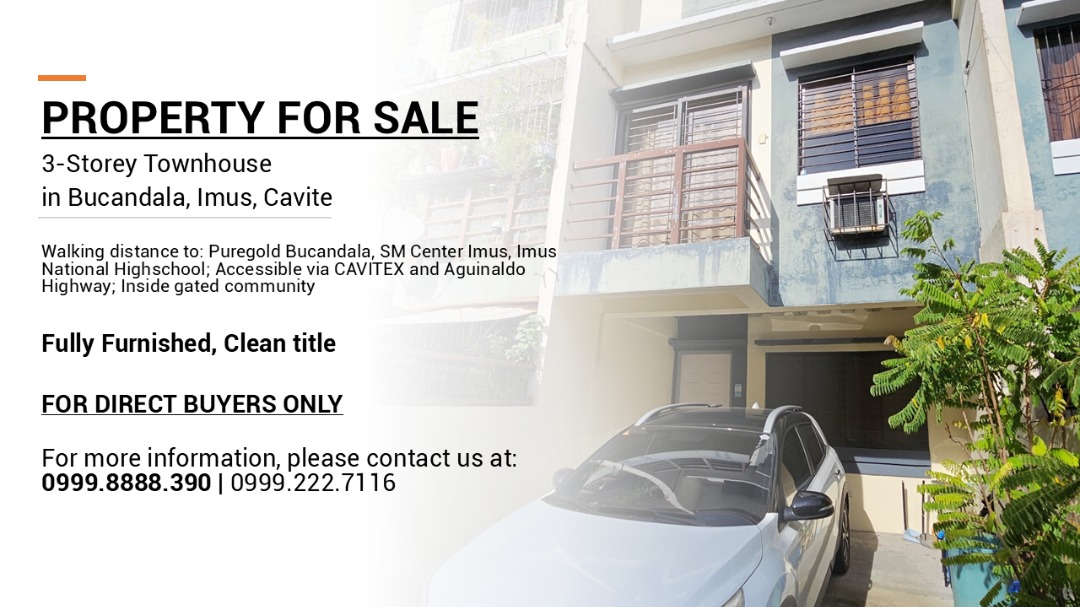 3-Storey Townhouse in Bucandala, Imus, Cavite, Property, For Sale ...