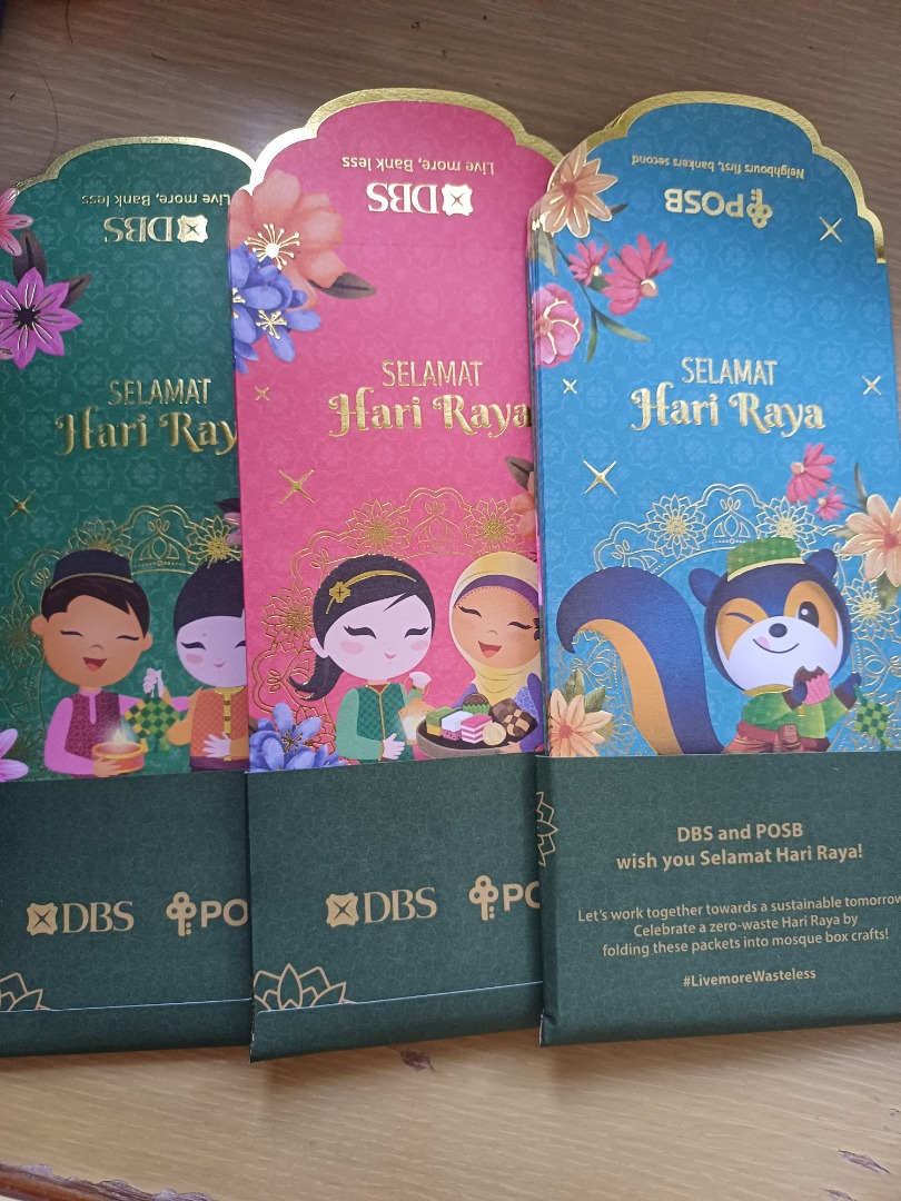Assorted Designs Dbs Posb Hari Raya Colourful Money Packets, Garage ...