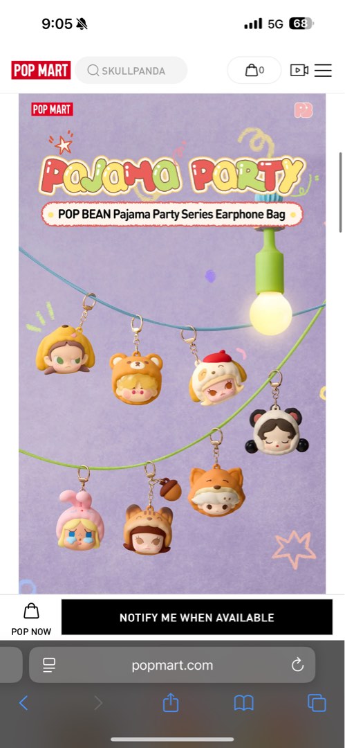 Authentic Brand New Popmart Pyjamas Party Earphone Bag - Zsiga Puppy ...