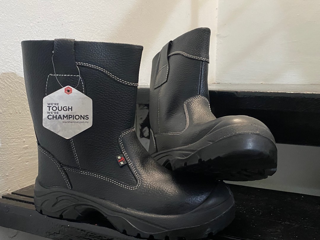 Black Hammer Safety boot., Men's Fashion, Footwear, Boots on Carousell