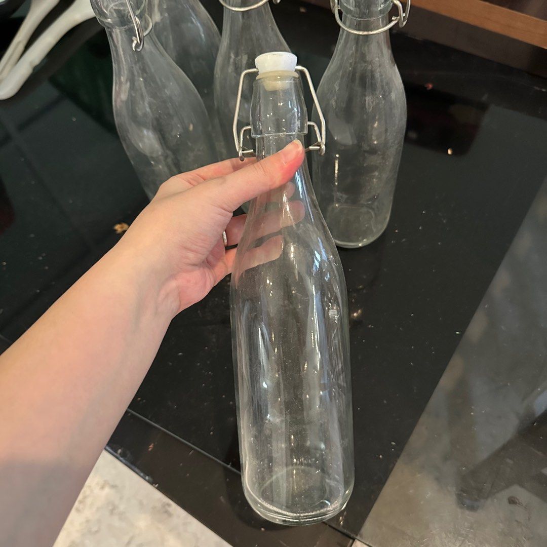 Botol kaca beling tebal minum air bagus flip top swing termurah rapet ...
