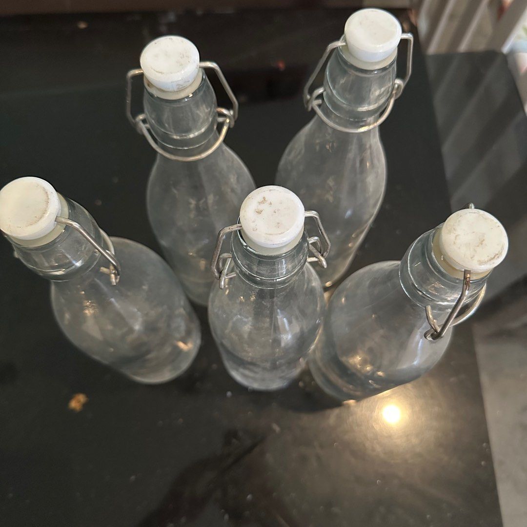 Botol kaca beling tebal minum air bagus flip top swing termurah rapet ...
