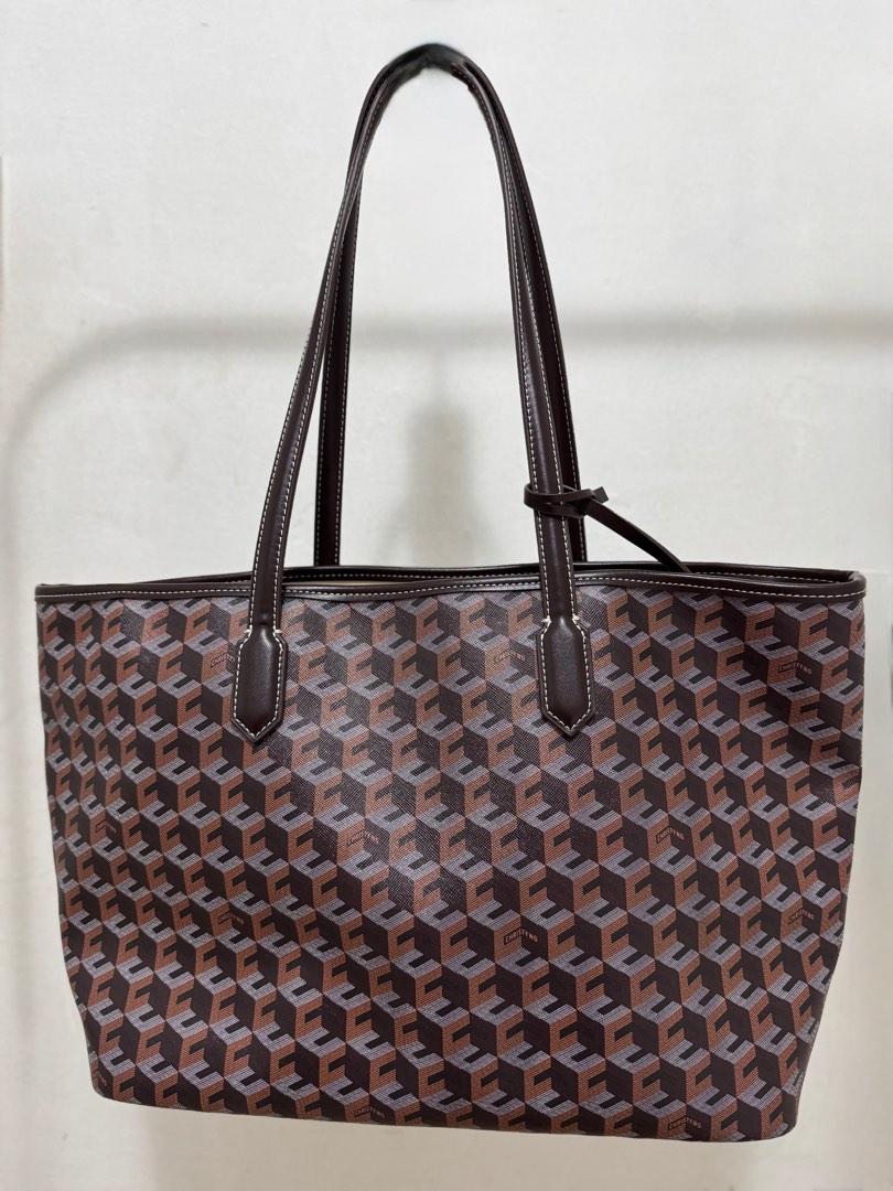 Christy Ng Russo Monogram Tote Bag (Chestnut Brown), Women's Fashion ...
