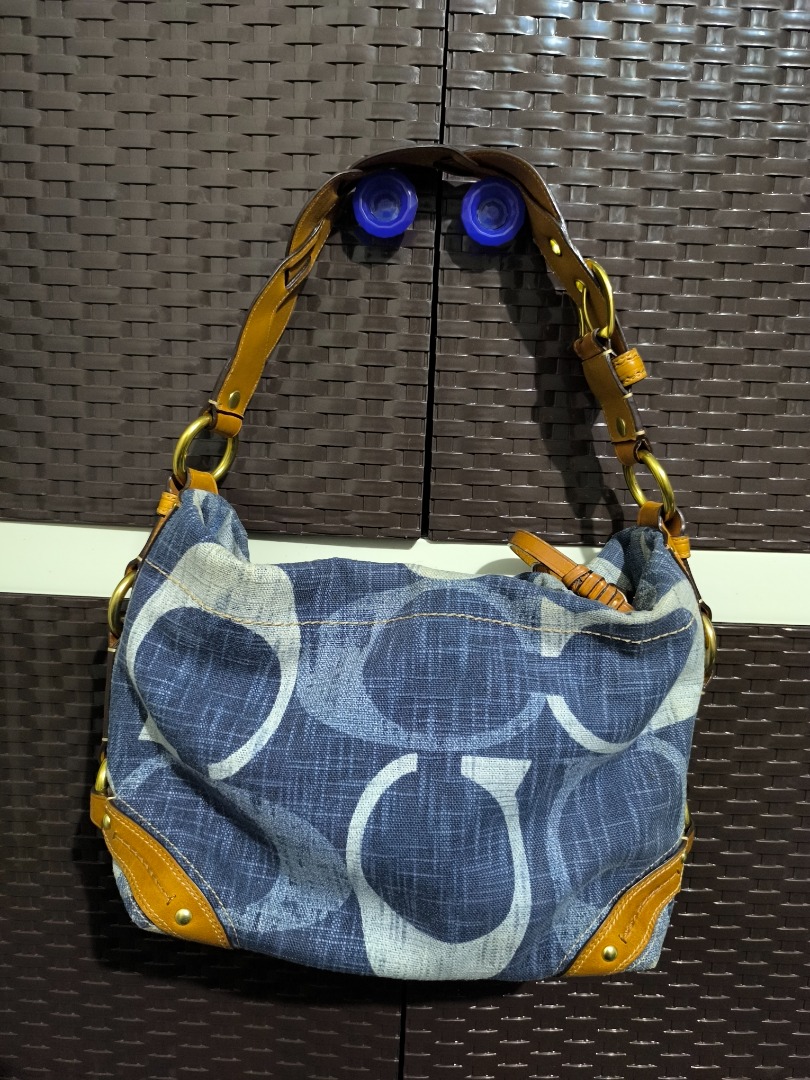 Coach denim carly, Women's Fashion, Bags & Wallets, Purses & Pouches on ...