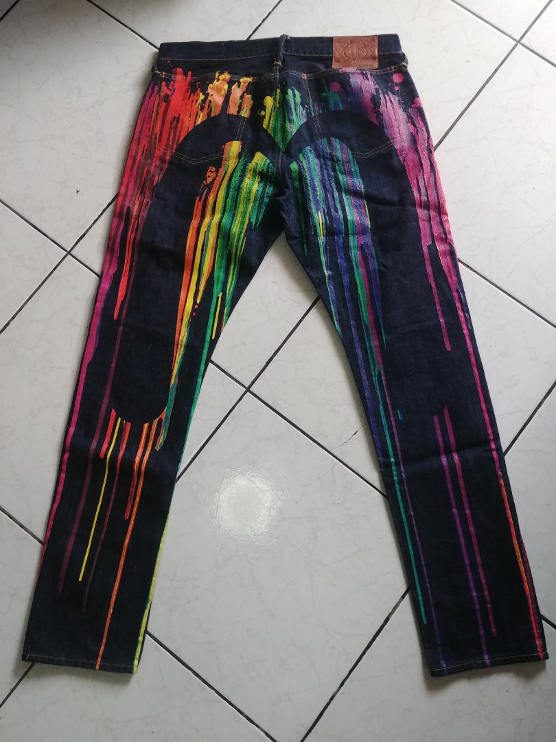 evisu 34 e 'evisu x INSA' collab, Men's Fashion, Bottoms, Jeans on Carousell
