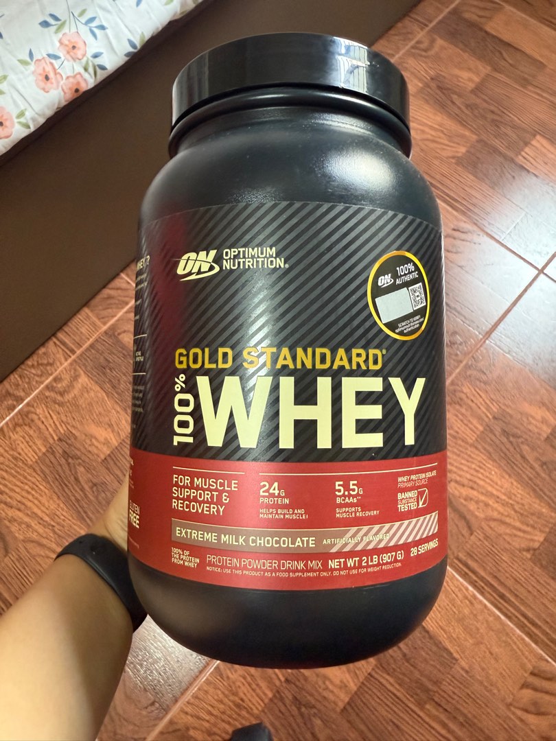 Gold standard whey extreme milk chocolate, Health & Nutrition, Health ...