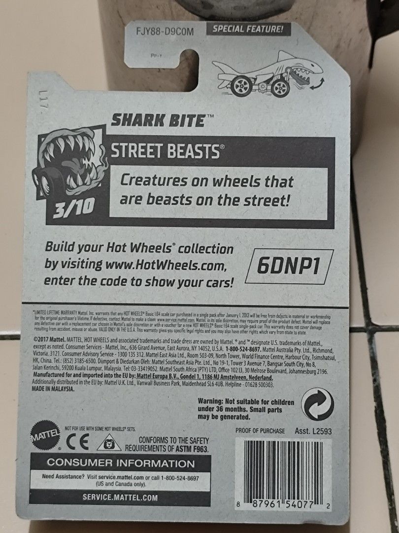 Hot Wheels Shark Bite HW Street Beasts 2018 Factory Sealed - mulut ...