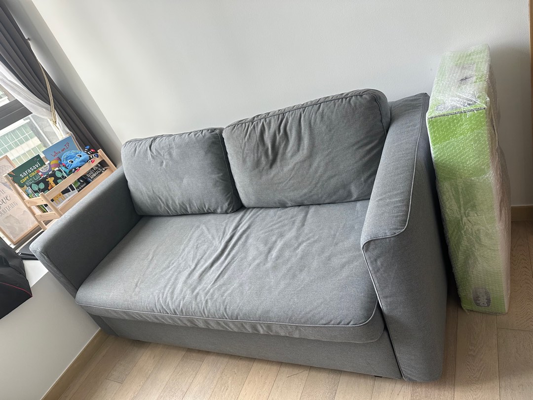 Ikea Parup 2 seater sofa bed in vissle grey, Furniture & Home Living ...