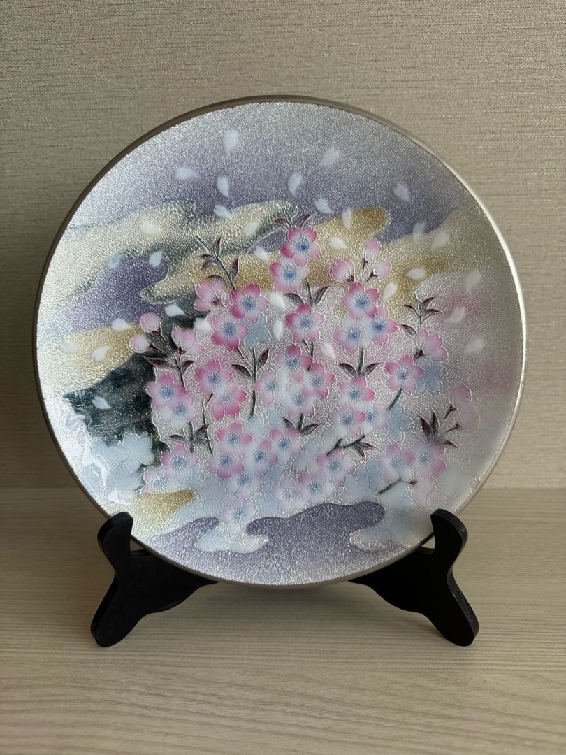 Japanese Decorative Plate & Display Stand with SAKURA Cherry Blossom ...