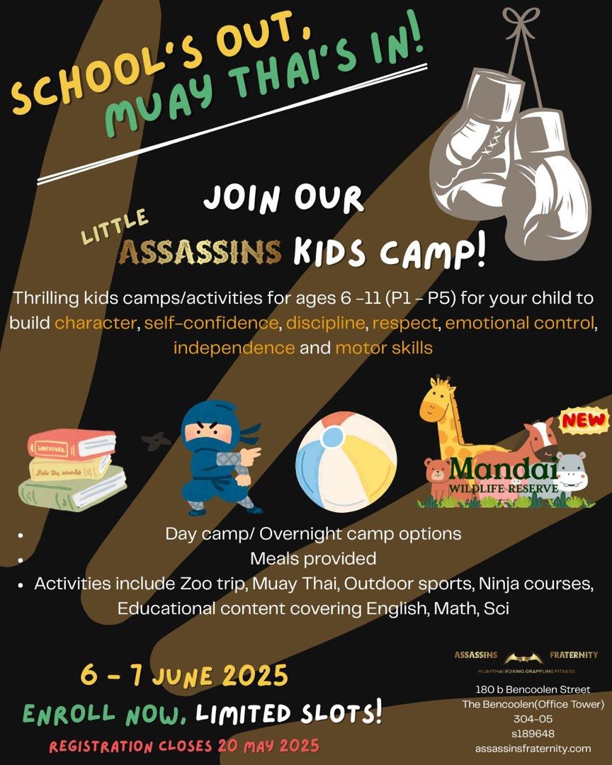 Kids camp 2D1N 6-7june 2025 new attraction Mandai wildlife Asia Muay ...