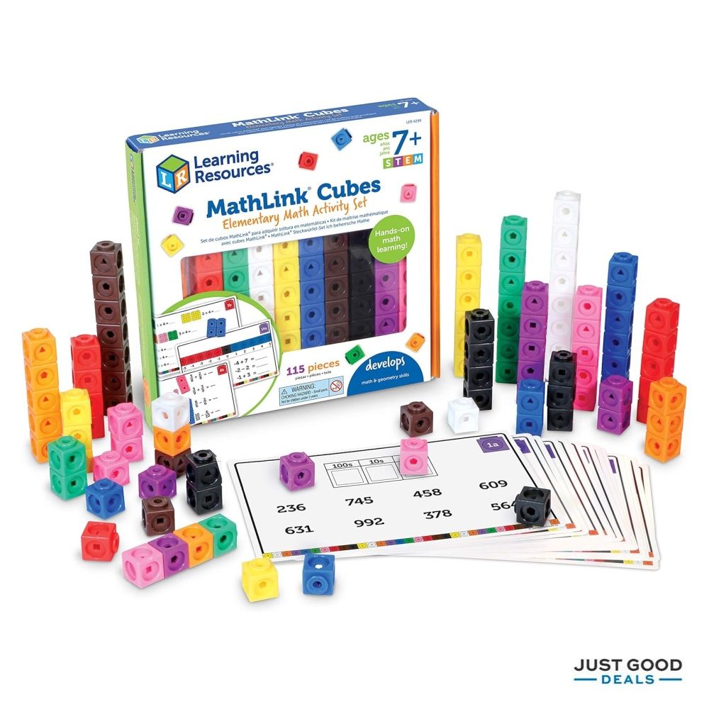 Learning Resources MathLink Cubes Elementary Math Activity Set, Math ...